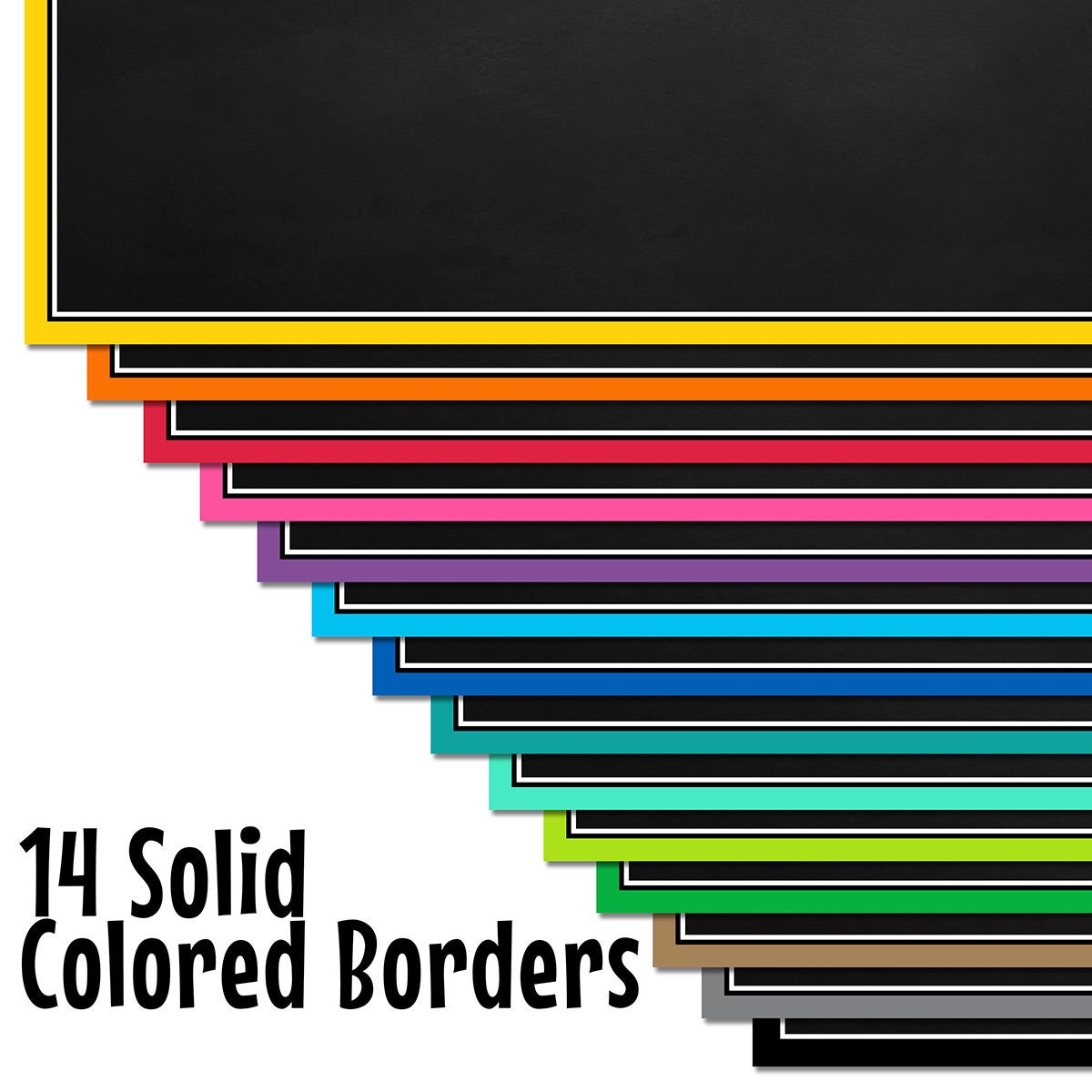 Widescreen Chalkboard Border 16:9 Backgrounds - Google Slides™ and ...