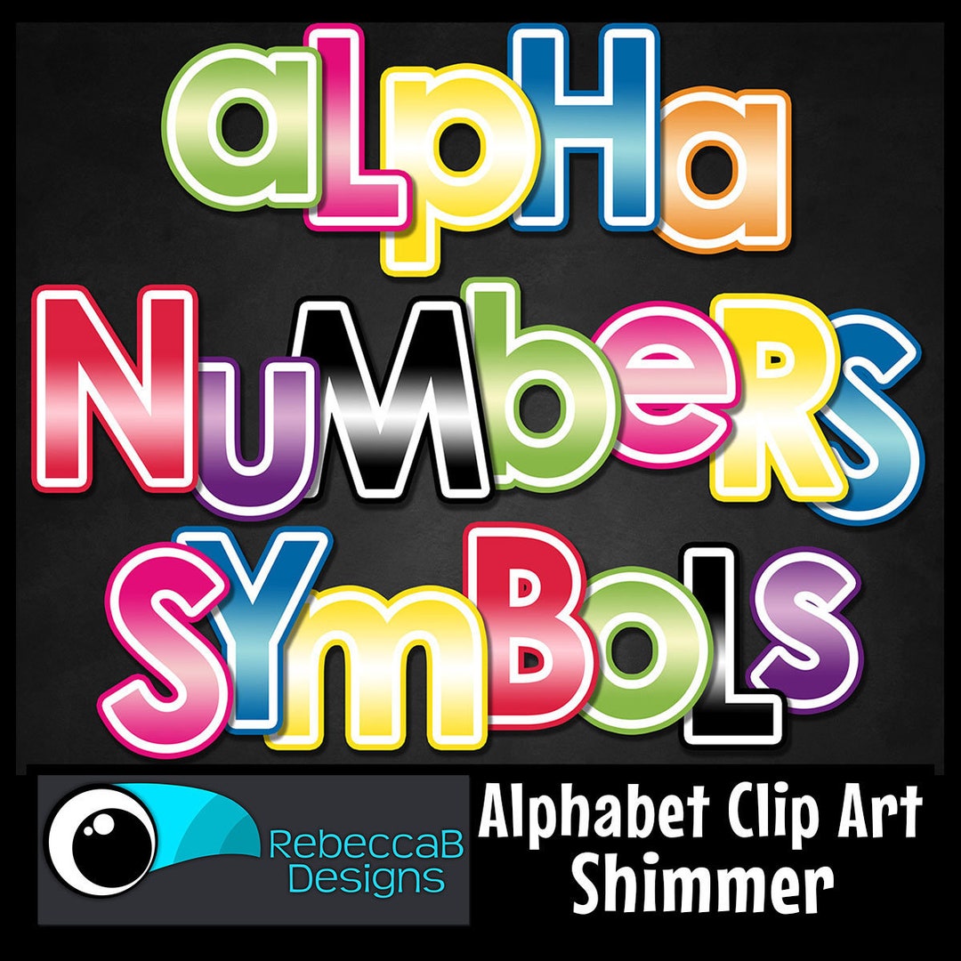 Alphabet Letters and Numbers Clip Art - Shimmer, Alphabet Clip Art ...