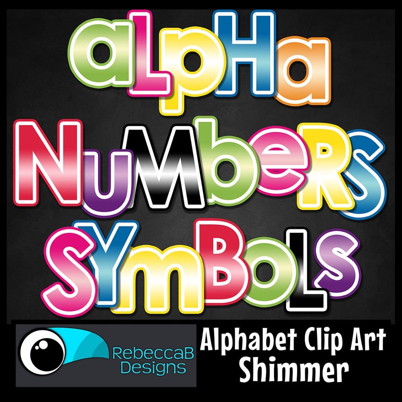 Alphabet Letters and Numbers Clip Art - Shimmer, Alphabet Clip Art ...