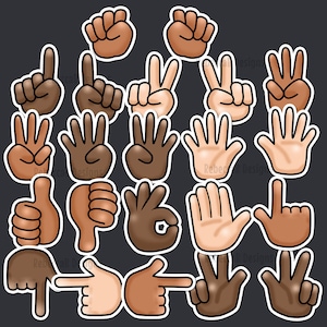 Finger Counting Hands Clip Art, Multicultural Clip Art, Skin Tones ...