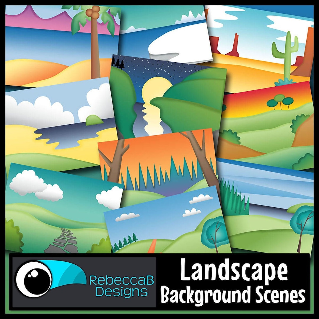 Landscape Background Scenes Clip Art, Landscape Clipart, Country Scenes ...