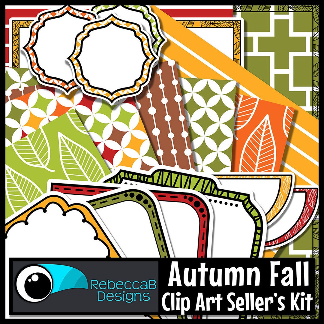 Autumn Fall Season Clip Art Seller's Kit, Autumn Fall Digital Kit, Fall ...