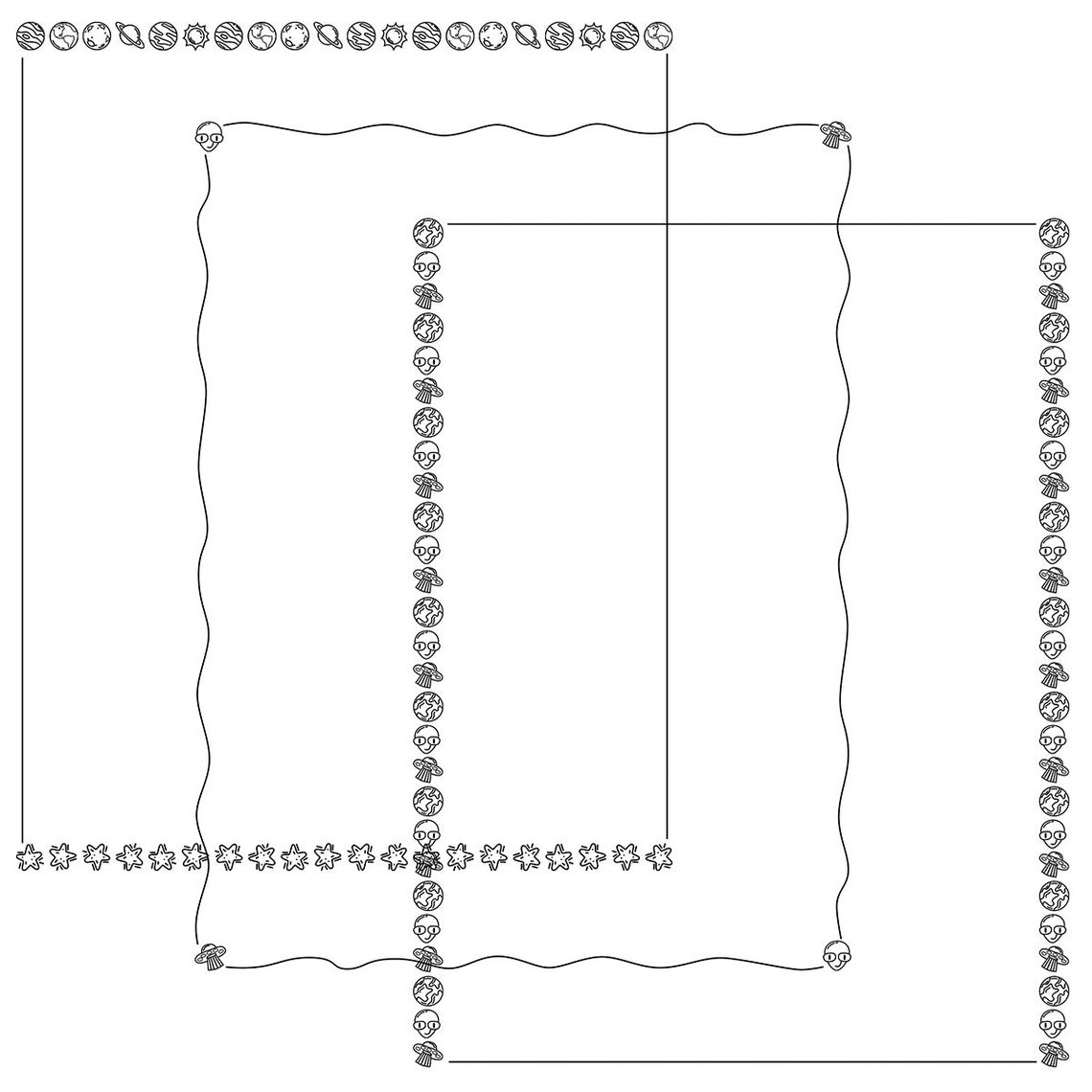 Outer Space Doodle Borders Clip Art, Space Exploration Clip Art, Outer ...