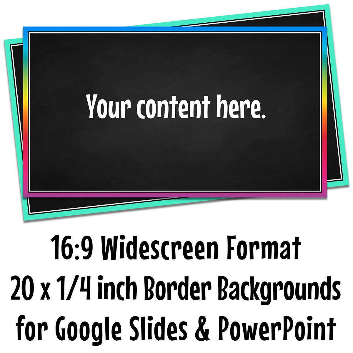 Widescreen Chalkboard Border 16:9 Backgrounds - Google Slides™ and ...