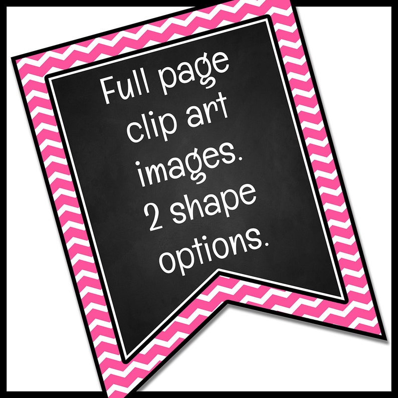 Chalkboard Bunting Pennant Banners Clip Art Set 4 Chalkboard - Etsy
