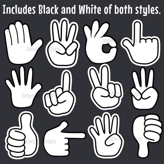 Finger Clip Art Black And White
