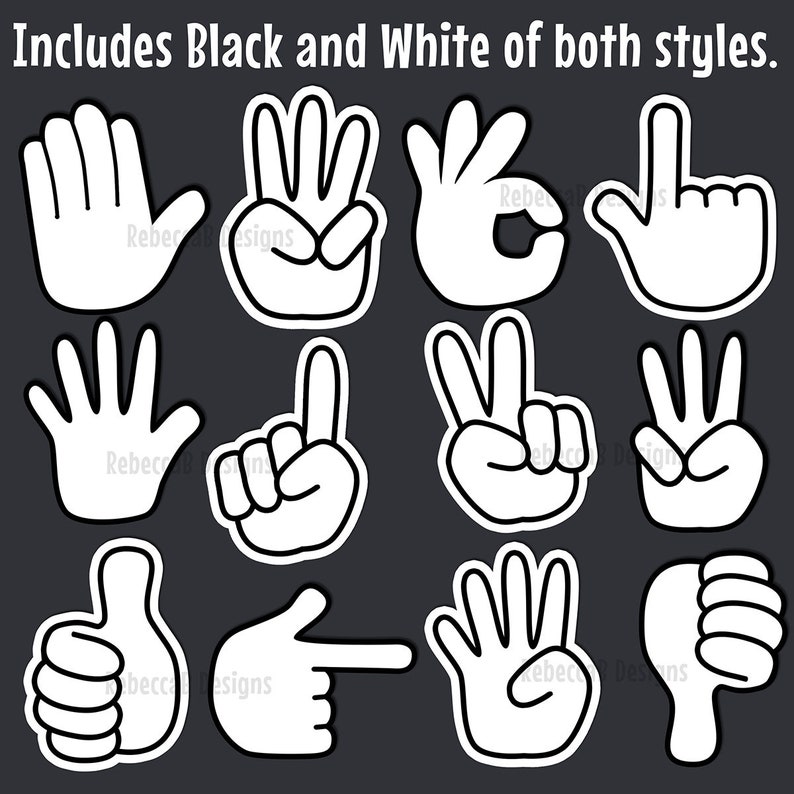 Finger Counting Hands Clip Art: Multicultural Skin Tones (PNG) - Etsy