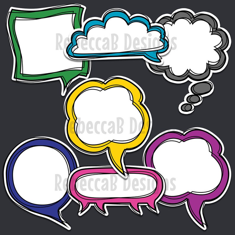 Speech Bubbles Clip Art Text Box Frames Speech Bubbles | Etsy