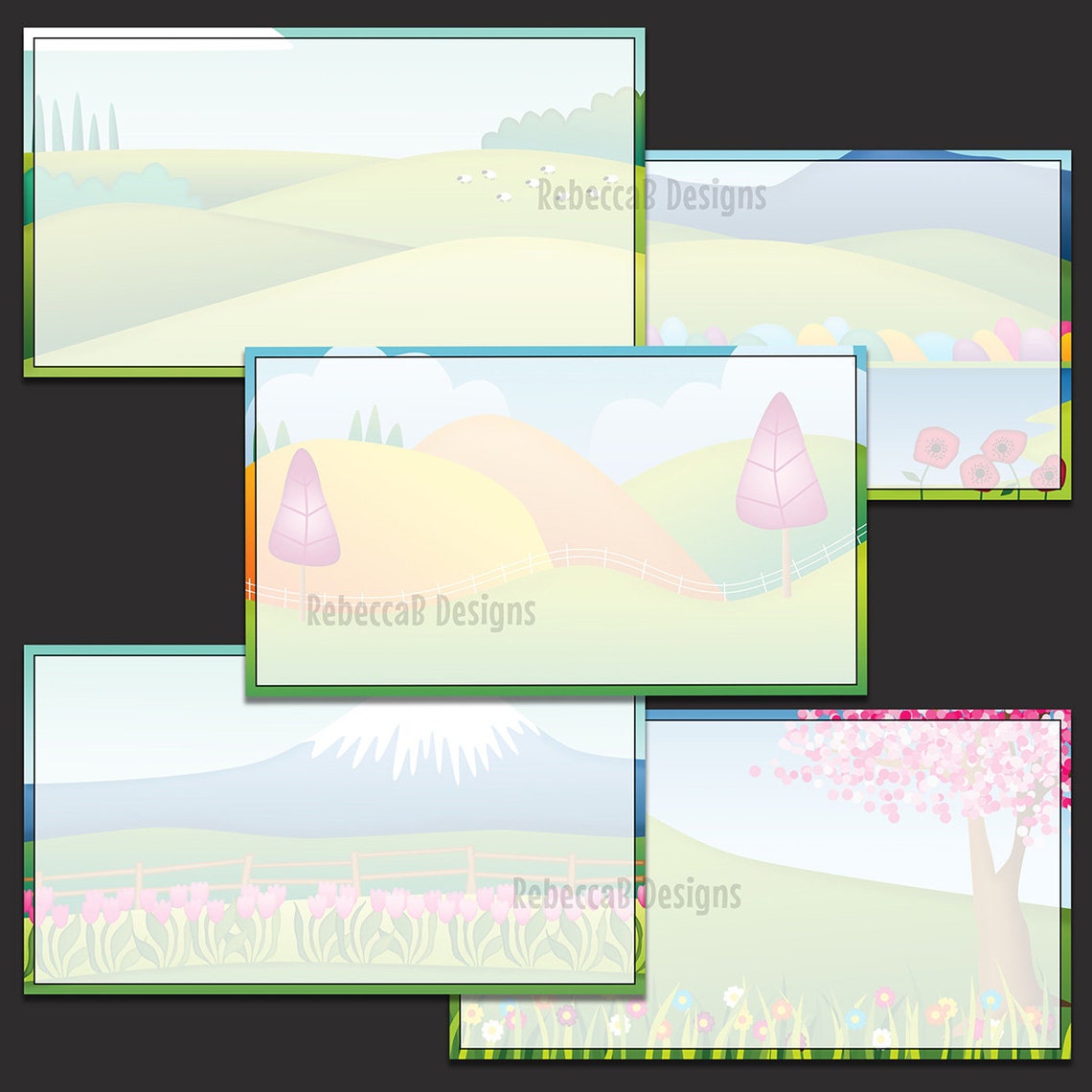 Widescreen Spring Border 16:9 Backgrounds - Google Slides™ and ...