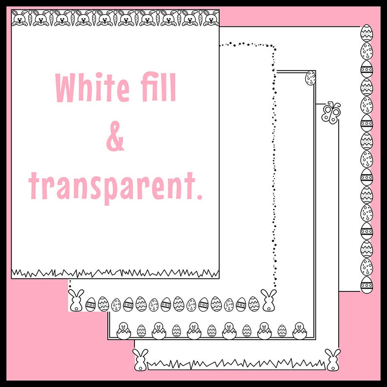 Easter Doodle Borders Clip Art, Easter Borders, Easter Border Frames ...