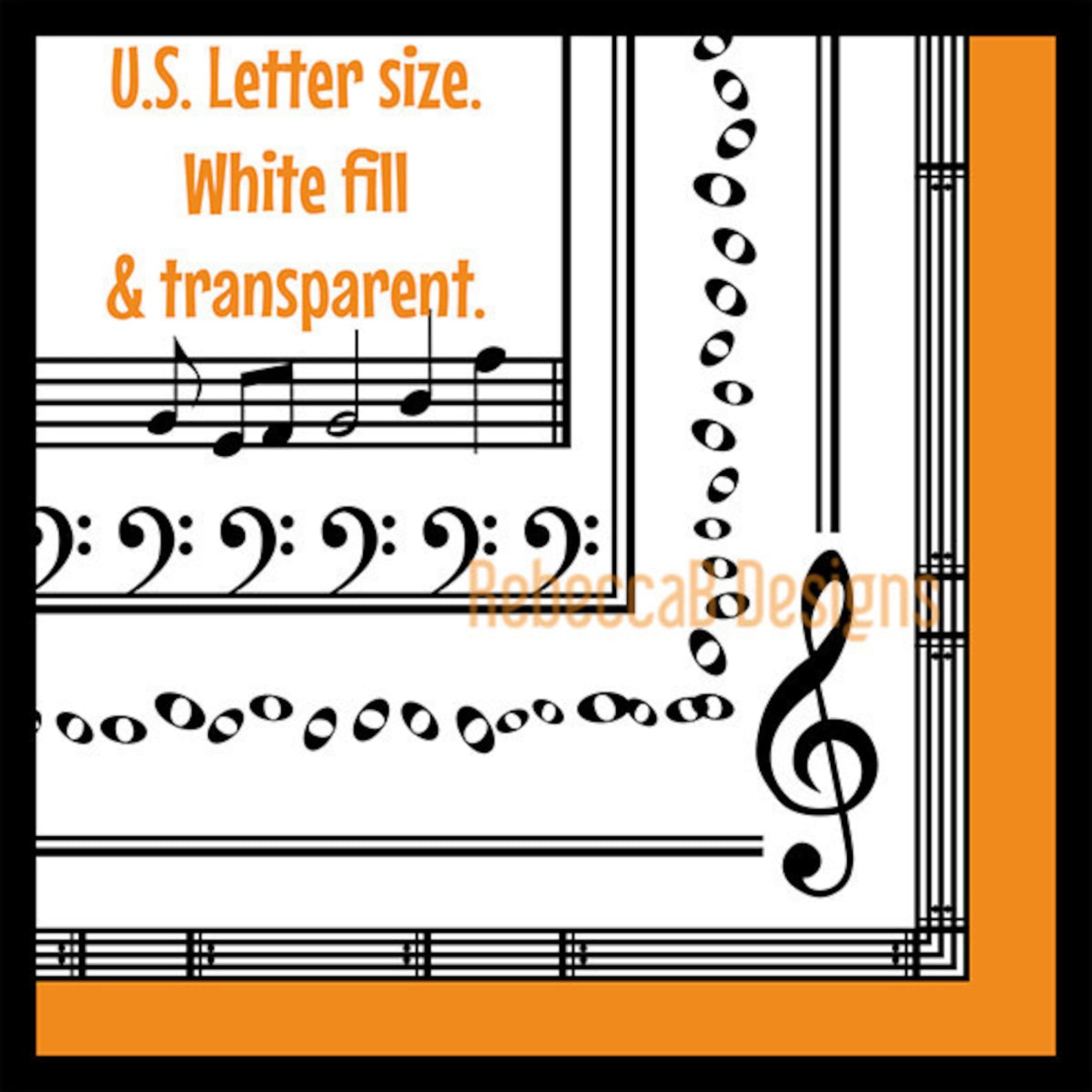 Music Borders Clip Art, Borders, Music Doodle Borders, Text Box Frames ...