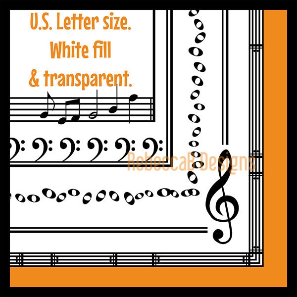 Music Borders Clip Art, Borders, Music Doodle Borders, Text Box Frames ...