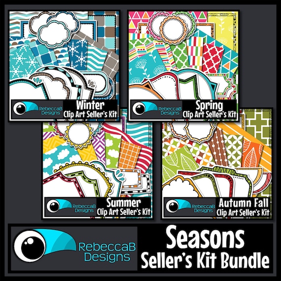 Seasons Clip Art Seller's Kit Bundle Winter Summer - Etsy