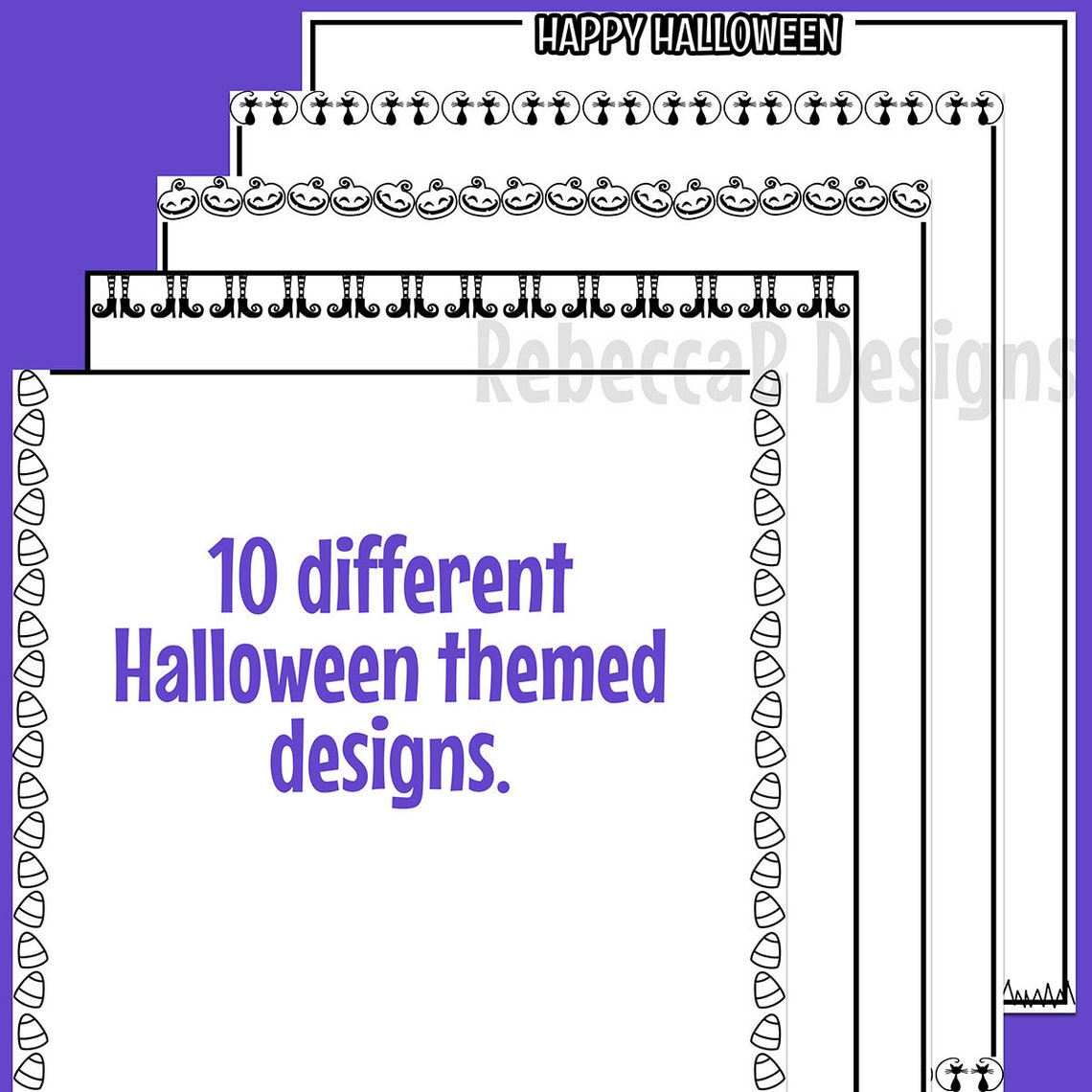 Halloween Doodle Borders Clip Art, Halloween Borders, Halloween Border ...