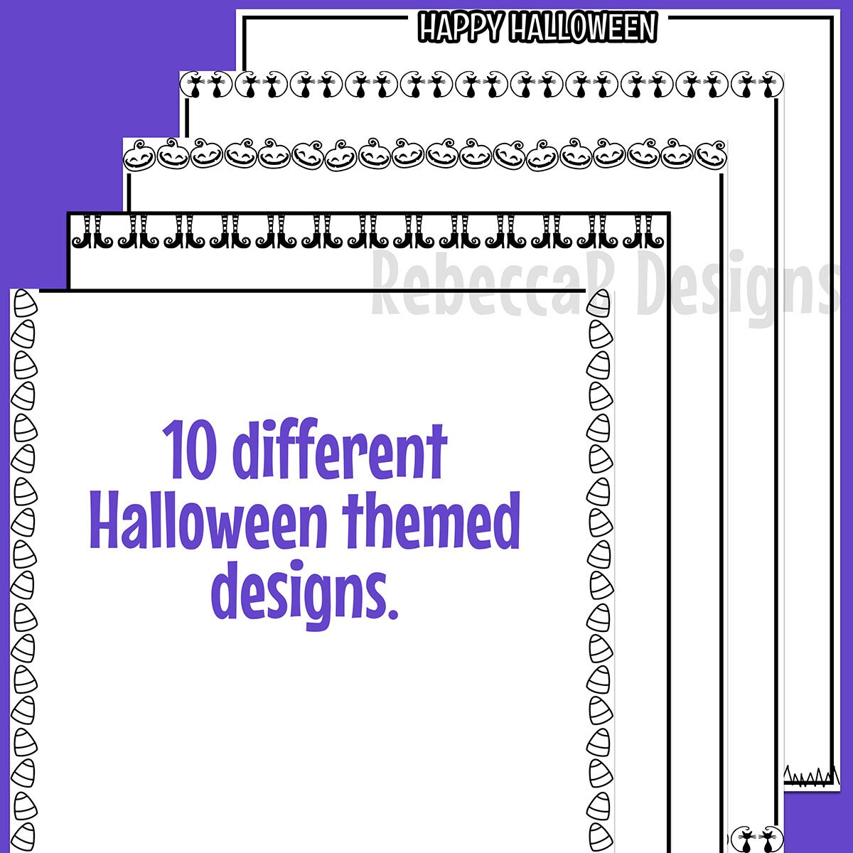 Halloween Doodle Borders Clip Art, Halloween Borders, Halloween Border ...