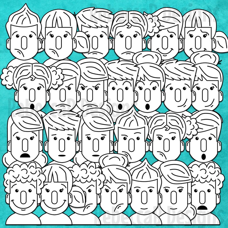 Emotions Clip Art - Teens - Movable and Standard Clip Art, Emotions ...