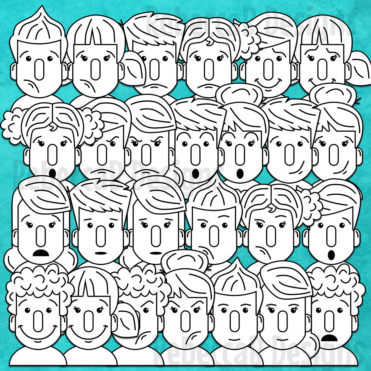 Emotions Clip Art - Teens - Movable and Standard Clip Art, Emotions ...