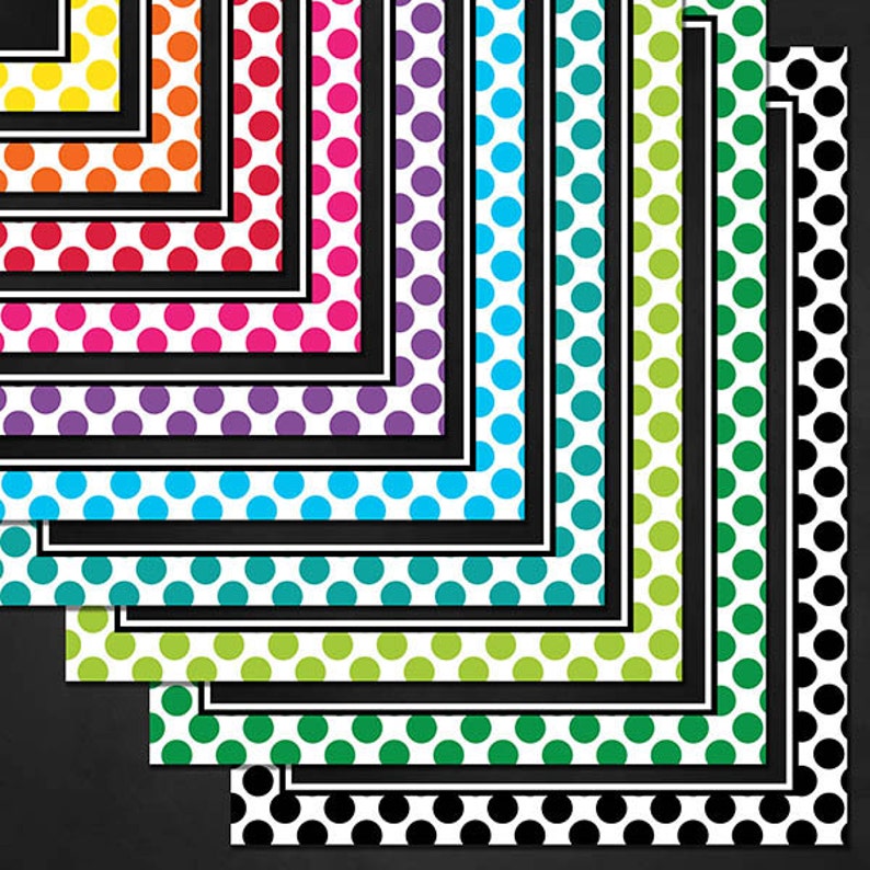 Polka Dots Chalkboard Border Frames Clip Art Chalkboard - Etsy
