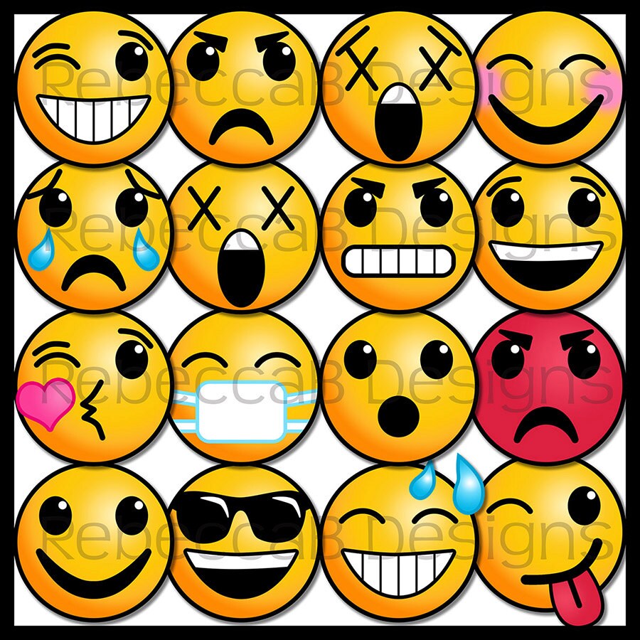 Emoji Clip Art, Emotions Clip Art, Feelings Clip Art, Emoji Faces ...