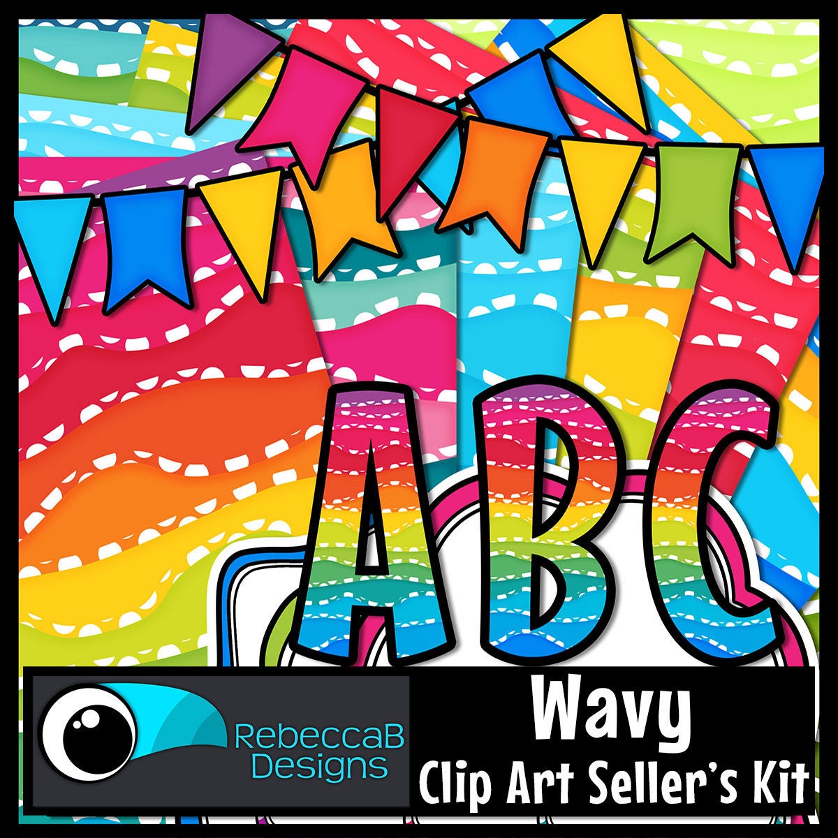 Wavy Clip Art Seller's Kit, Clip Art Kit, Digital Kit, Seller's Clip ...