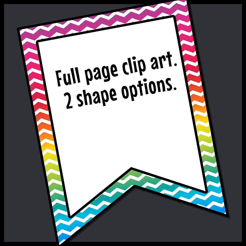 Bunting Pennant Banners Clip Art Set 4 - Chevron Classroom Decor ...