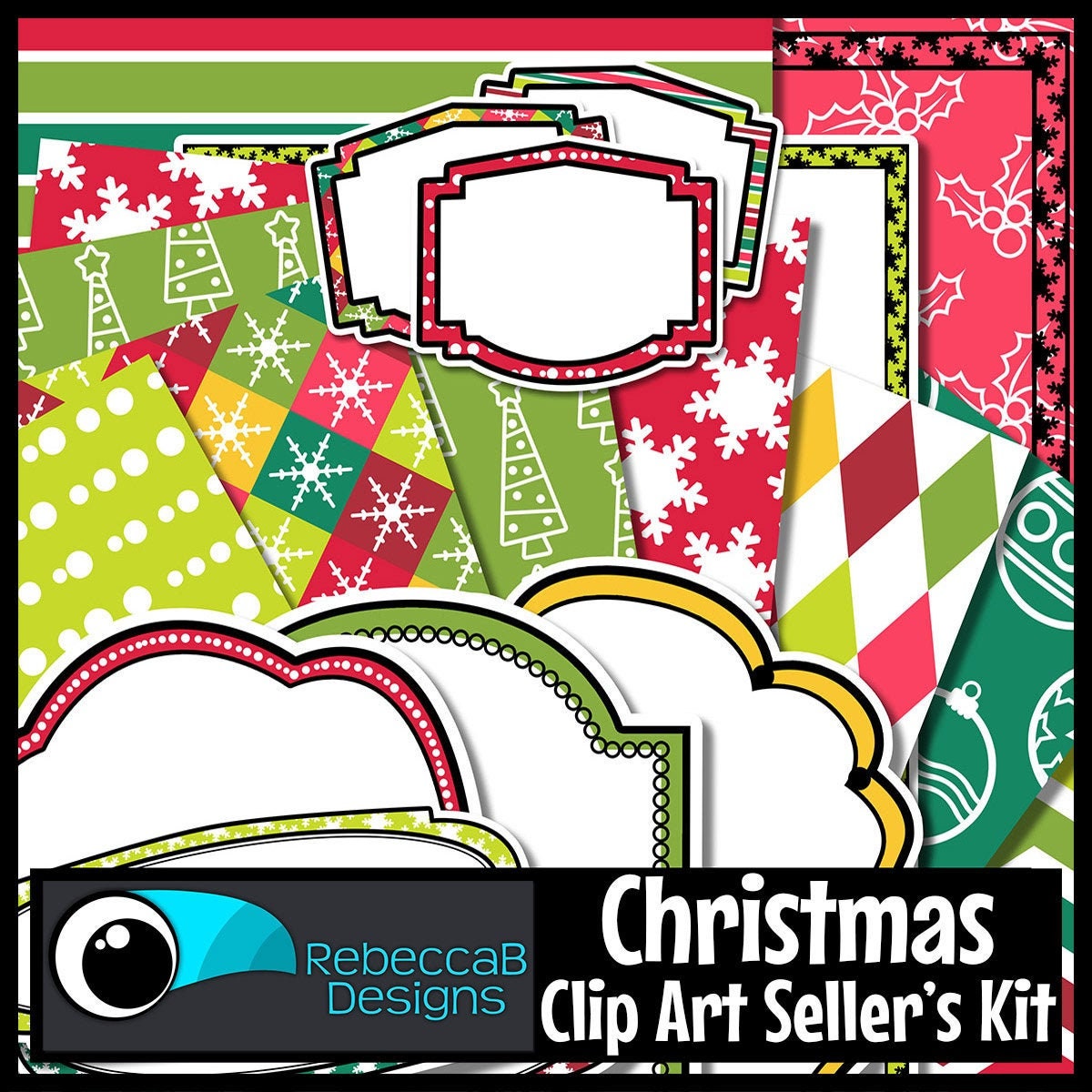 Christmas Clip Art Seller's Kit, Christmas Clip Art, Christmas ...