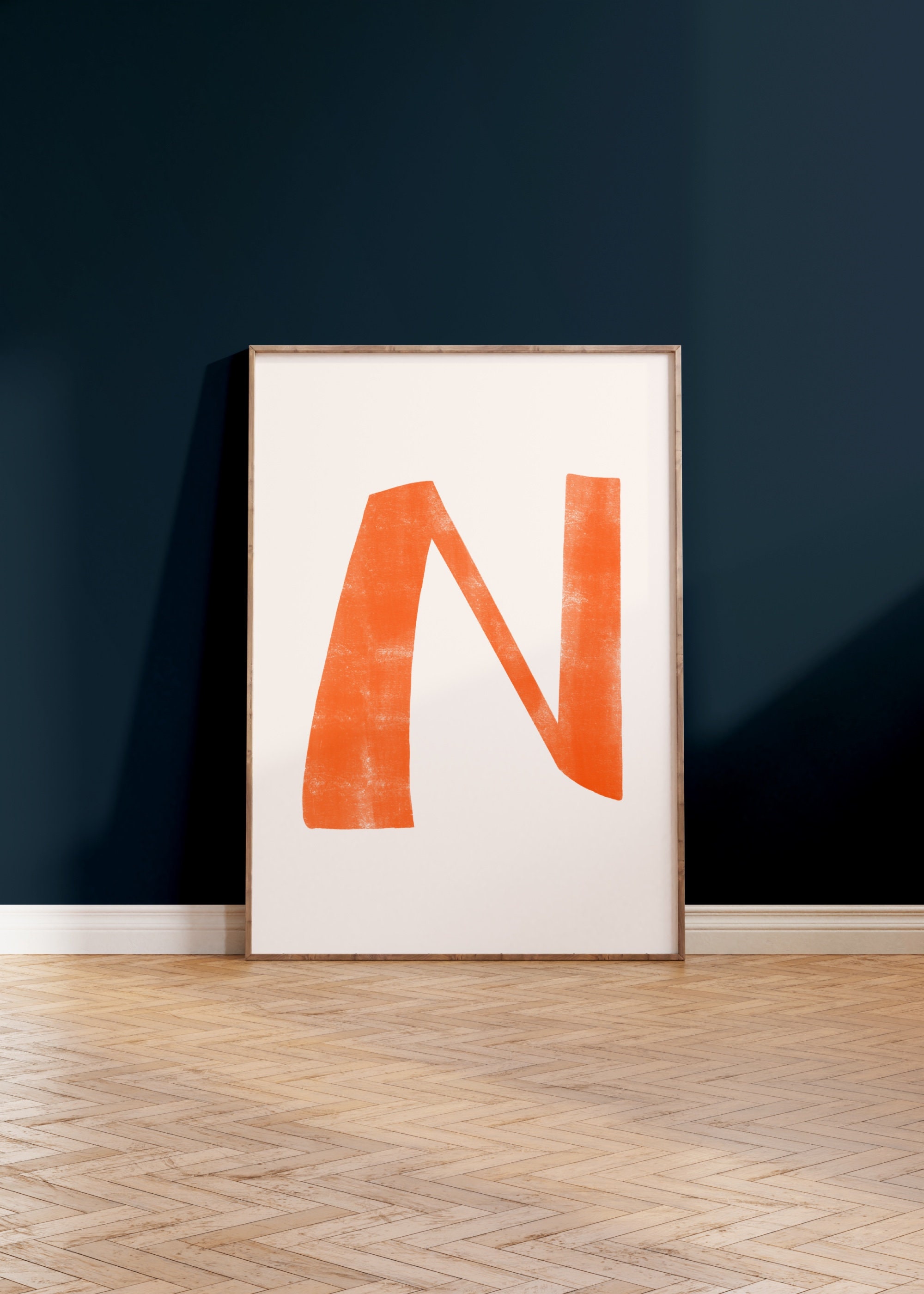 Capital Letter N Print Kids Letter Wall Print Monogram Nursery Art ...