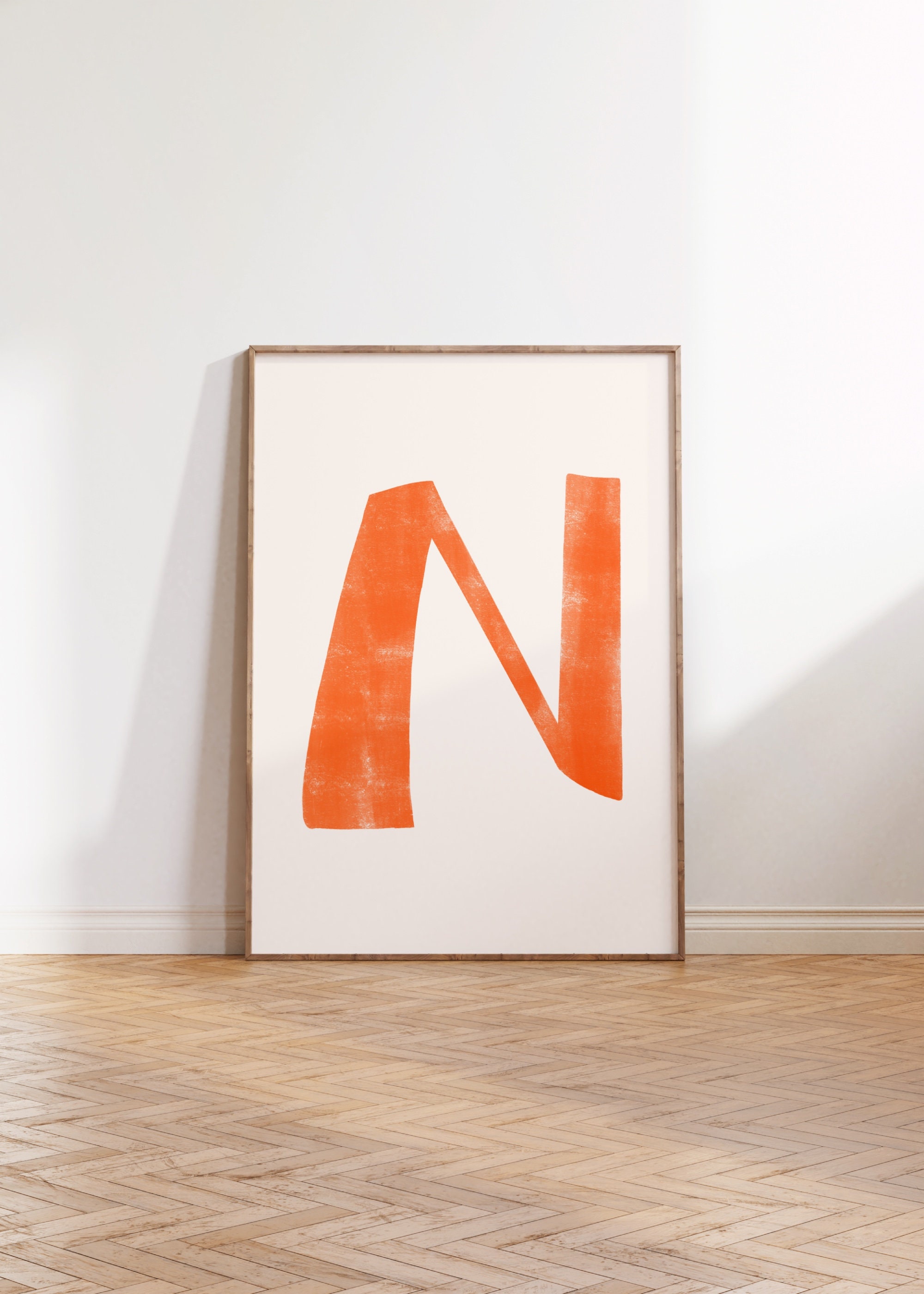 Capital Letter N Print Kids Letter Wall Print Monogram Nursery Art ...