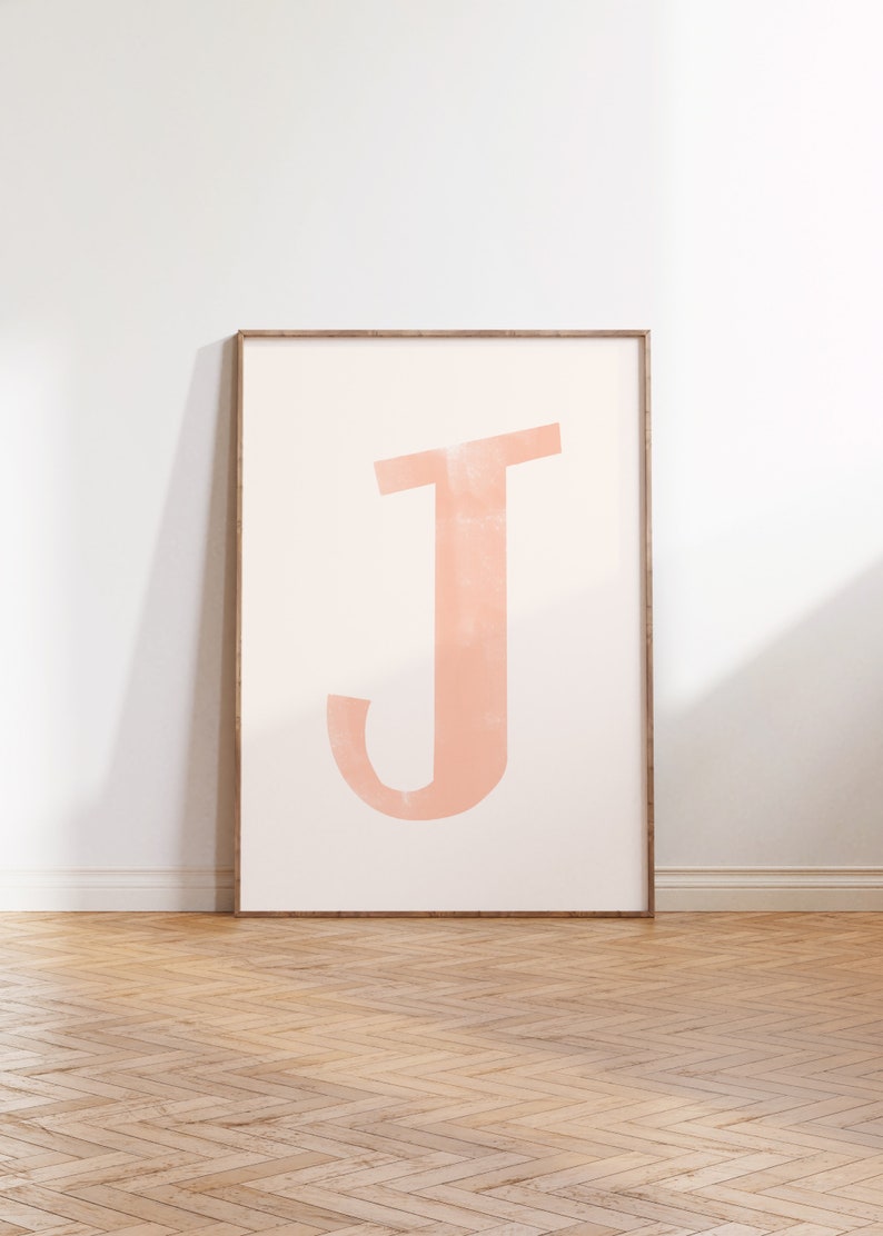 Capital Letter J Print | Kids Letter Wall Print | Monogram Nursery Art ...