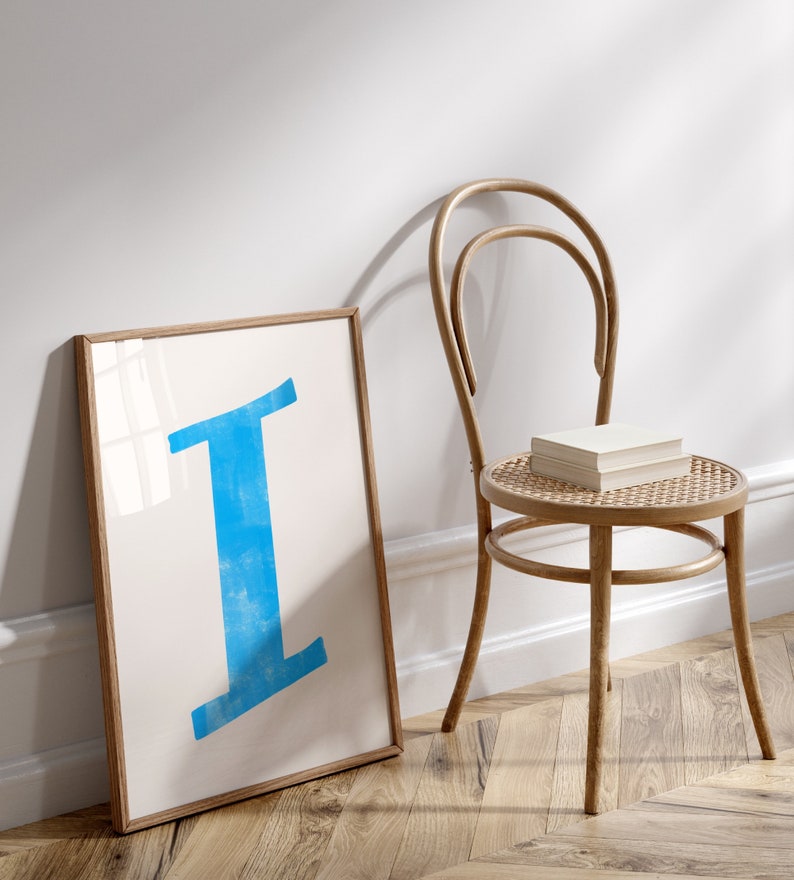 Capital Letter I Print | Kids Letter Wall Print | Monogram Nursery Art ...