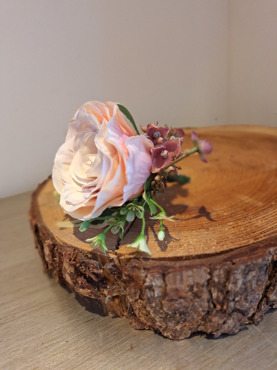Luxury Blush Pink Rose Buttonhole Made From Artificial Flowers, Wedding ...
