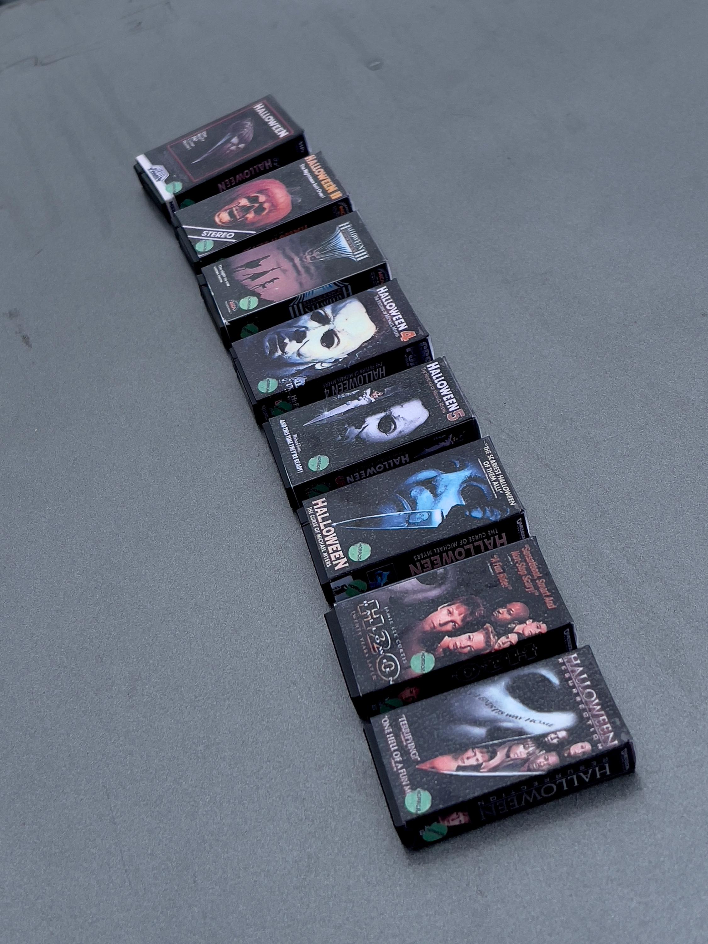 Halloween Inspired Mini VHS Magnet Set 1-8 Double Sided Magnets Great ...