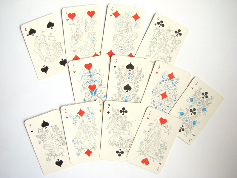 Vintage Playing Cards 90s White Palekh Russian Style - Etsy