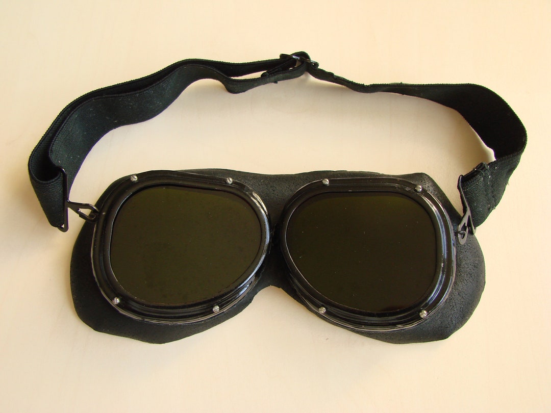 Vintage Soviet Military Protective Glasses, Green Steampunk Goggles ...