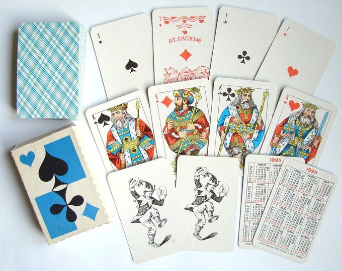 Vintage Playing Cards 90s, Russian Style, Soviet Cards Game, Rare Deck ...