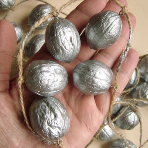 Golden Nuts Garland, Christmas Tree Ornament, Gold Walnuts, Wedding ...