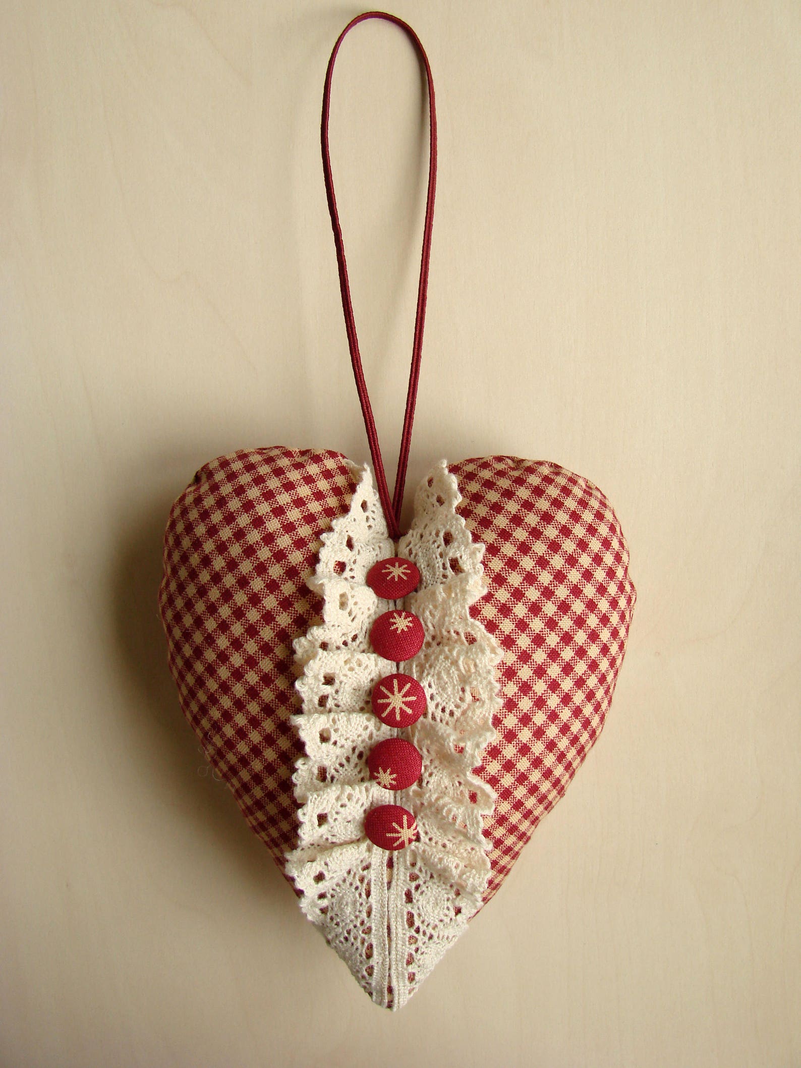 Hanging Fabric Heart Valentine Gift Cottage Chic Rustic - Etsy