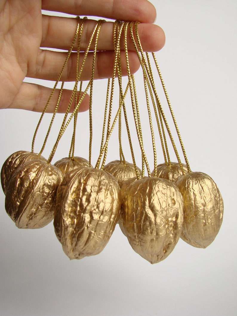 Golden and Silvery Nuts 10 Pcs Walnuts Christmas Tree - Etsy