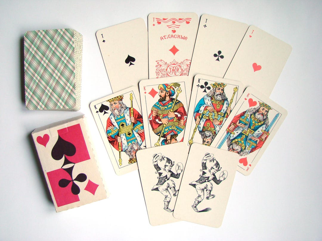 Vintage Playing Cards 90s, Russian Style, Soviet Cards Game, Rare Deck ...