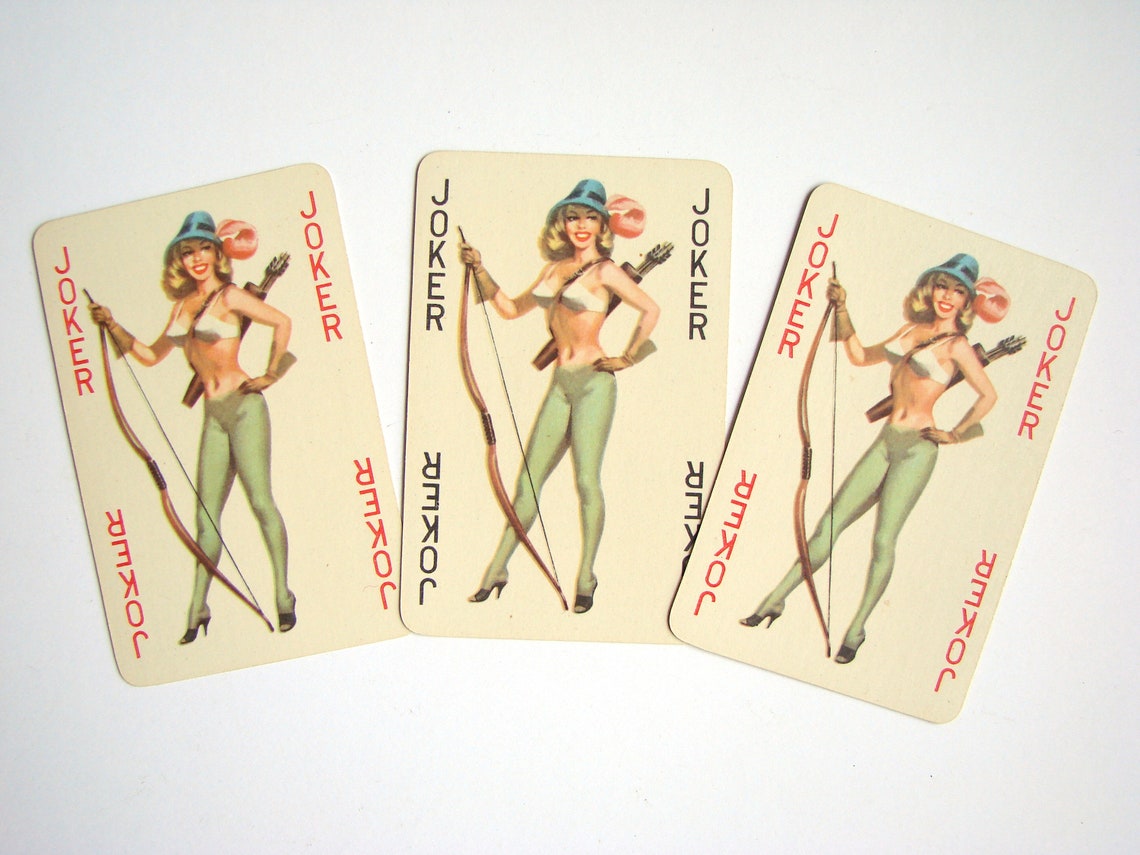 Vintage Pin-up Playing Cards 60s Deck of 55 Cards | Etsy
