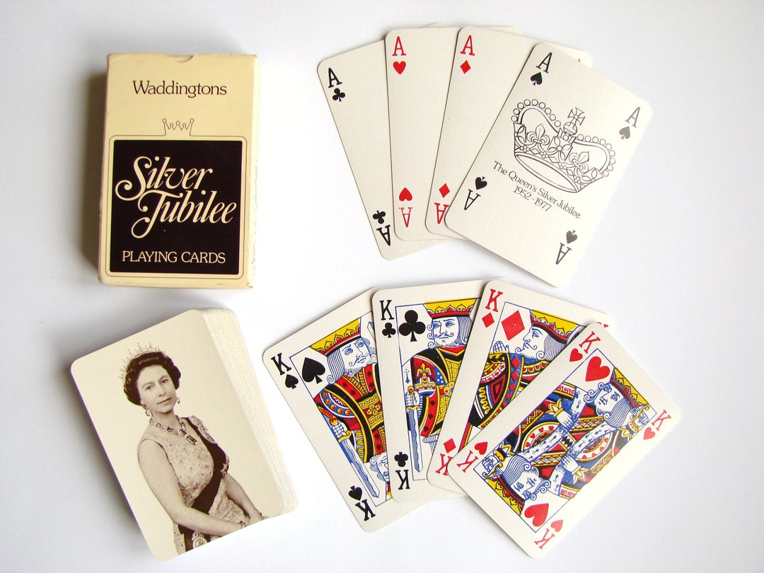 Vintage 70s Playing Cards Silver Jubilee by Waddingtons, Elizabeth II ...