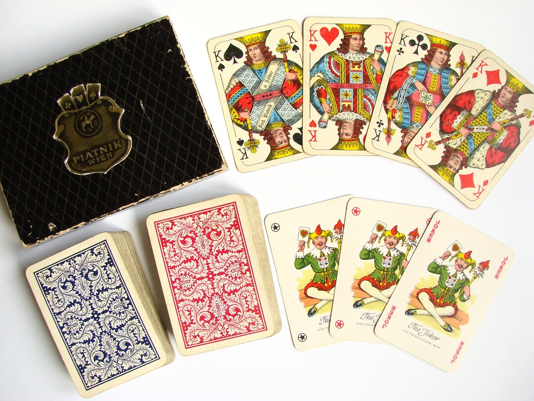 Vintage Playing Cards 70s by Piatnik Double Decks of 55 - Etsy