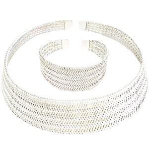 Grecian 'golden Age' Choker in 18K Gold-plated Bronze Weave by Ilios ...