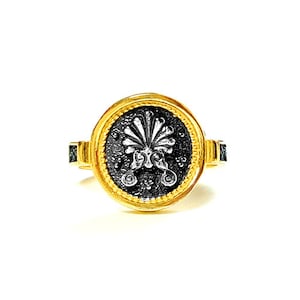 Greek Acroterion Ring in 24K Gold Vermeil & Sterling Silver by Ilios ...