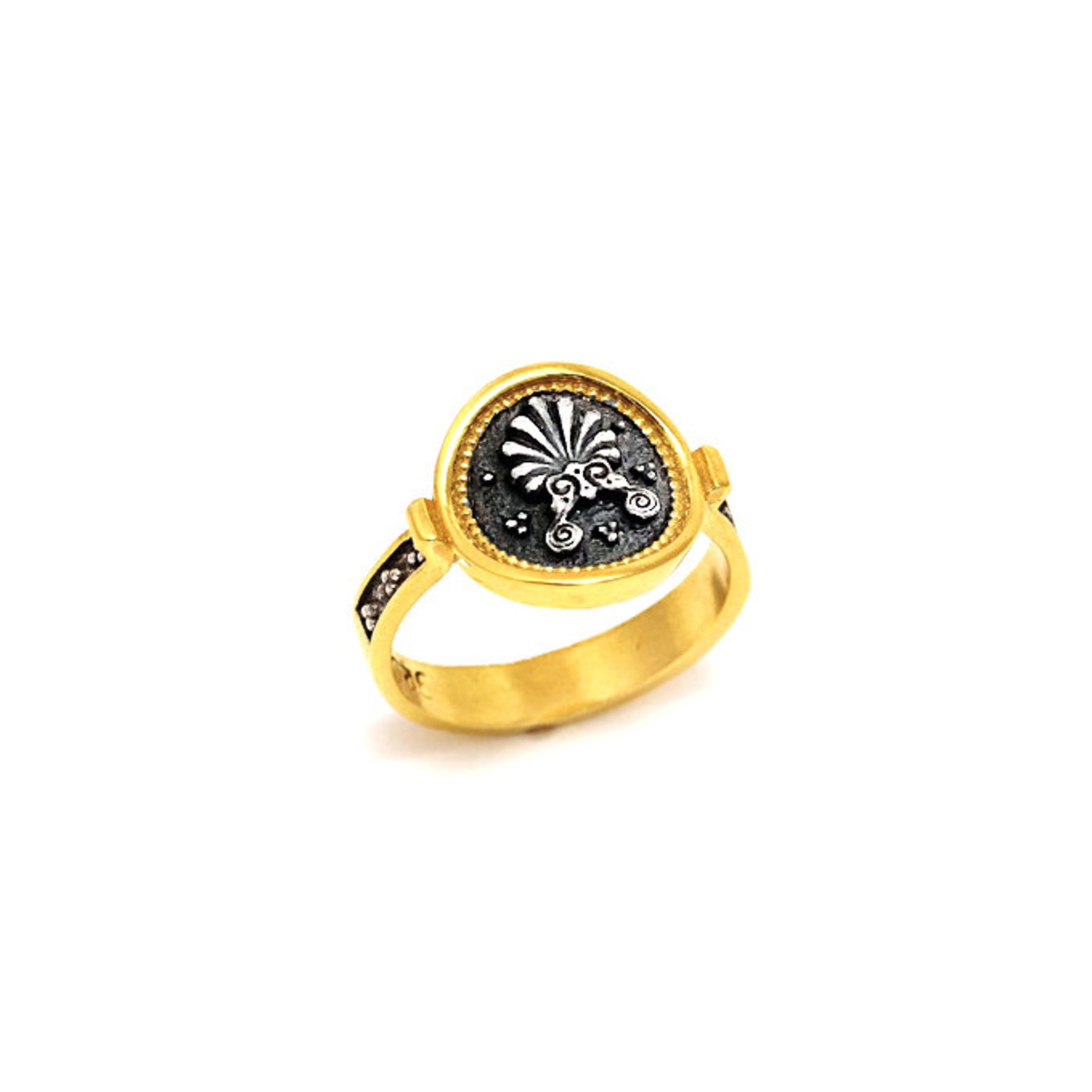 Greek Acroterion Ring in 24K Gold Vermeil & Sterling Silver by Ilios ...