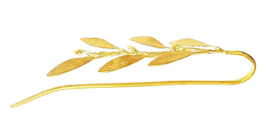 Greek Gold Olive Branch Hairpin 'elia' Six Leaf by Ilios, Greek Hairpin ...