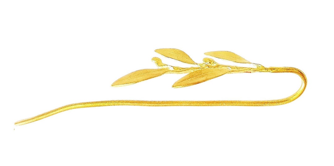 Greek Gold Olive Branch Hairpin 'elia' Four Leaf by Ilios, Greek ...