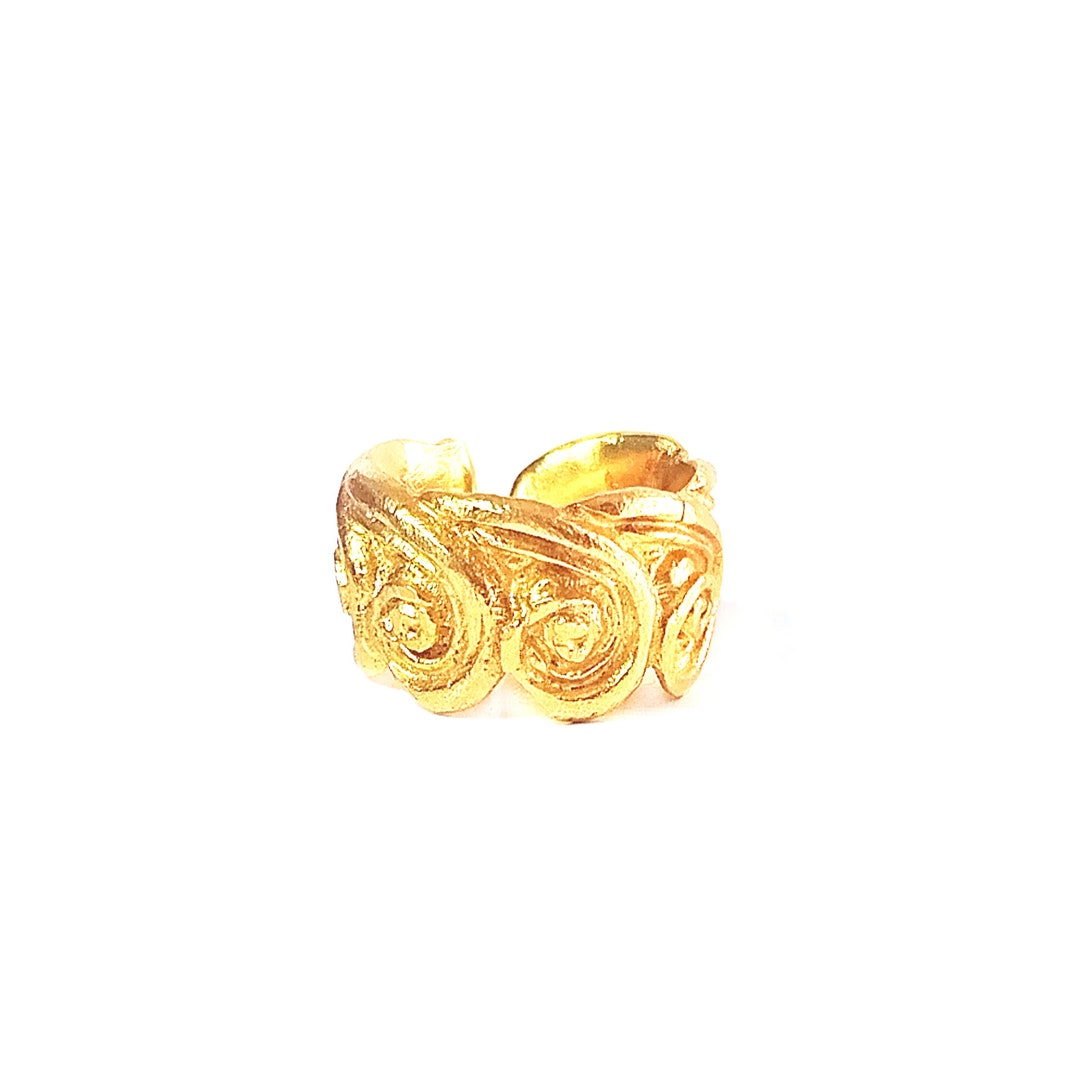 Greek Scroll Ring in 24K Gold Plated Bronze by Ilios, Greek Ring, Greek ...
