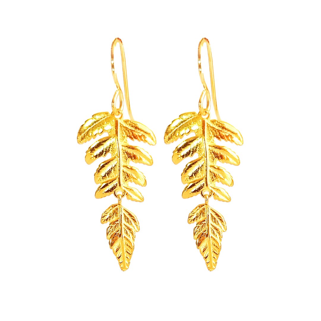 Greek Oak Leaf Earrings ‘oak Leaves’ in 24K Gold Vermeil by Ilios ...
