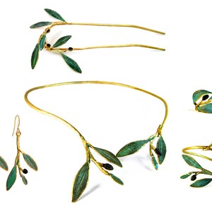 Greek Olive Branch Hairpin 'elia' Double Prong by Ilios, Greek Hairpin ...